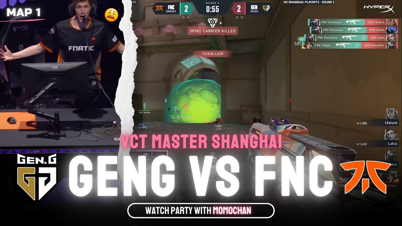 9-3 CURSE! FNC HAMPIR TERKAMBEK! - MAP 1 GEN.G vs FNC - VCT Masters ...