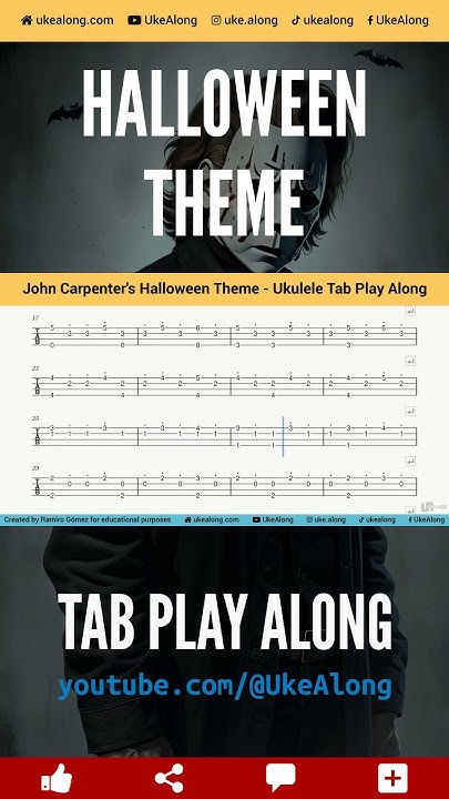 Halloween Theme Ukulele Tab Play Along #Shorts - YouTube