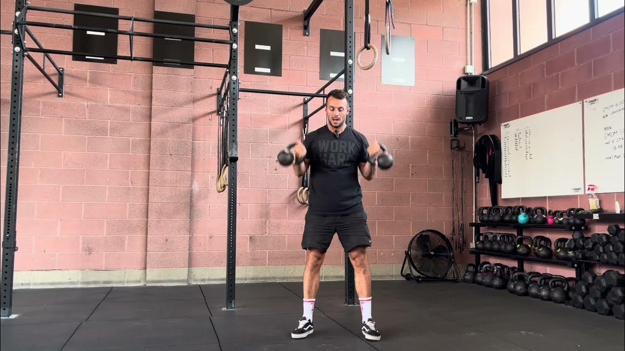 Double Kettlebell Thruster - movement demo - YouTube