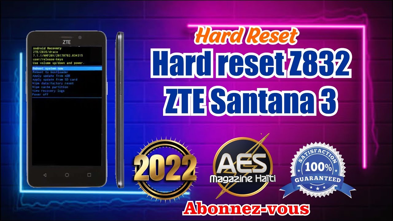 Hard reset Z832 | ZTE Santana 3 - YouTube