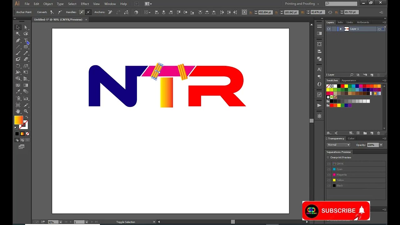 How to make a NTR 3D Logo Design Adobe illustrator CC Tutorial Bangla ...
