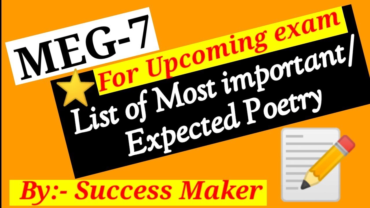 Most important and expected poetry of meg-7.. - YouTube