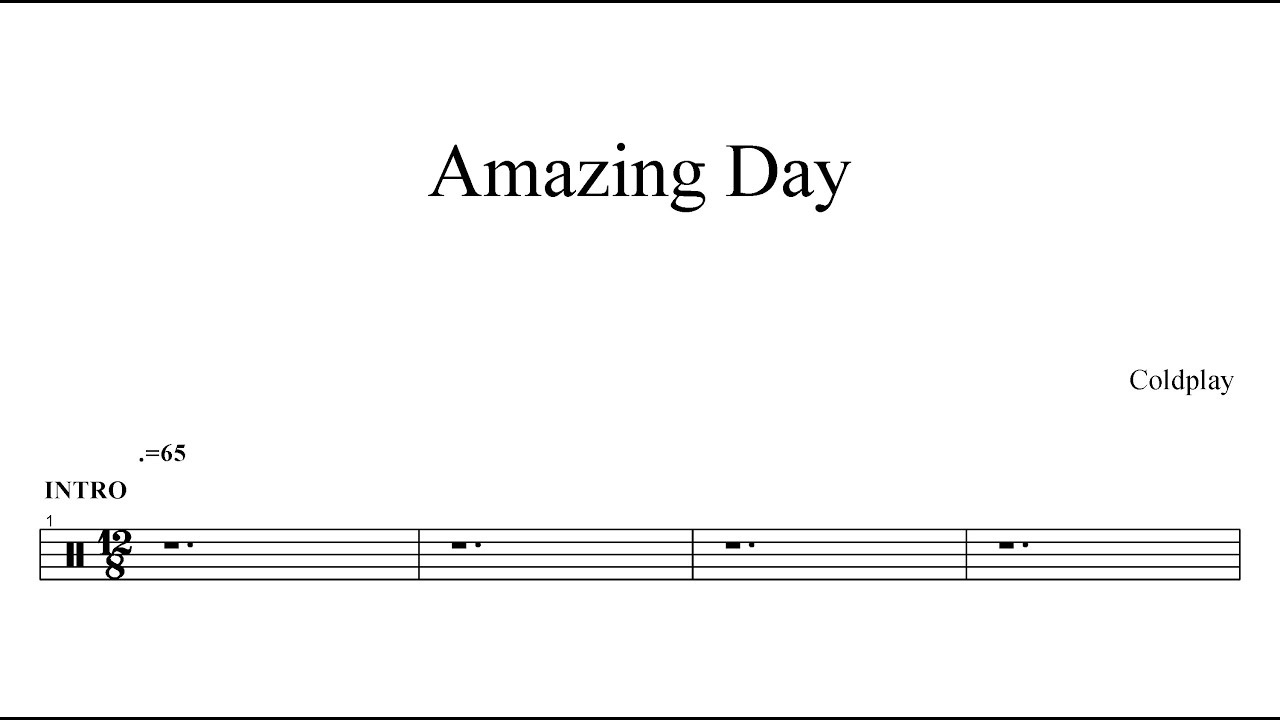 Coldplay - Amazing Day | DRUM SHEET MUSIC - YouTube