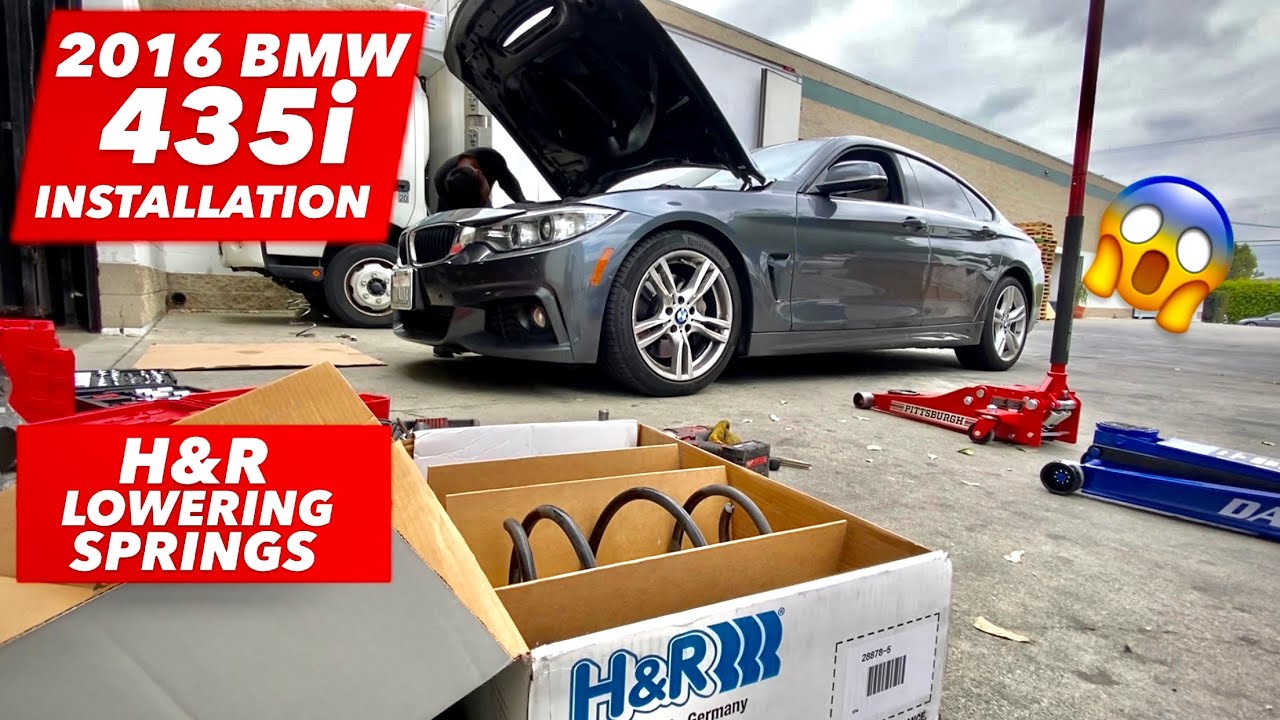 2016 BMW 435i H&R LOWERING SPRINGS INSTALLATION - YouTube