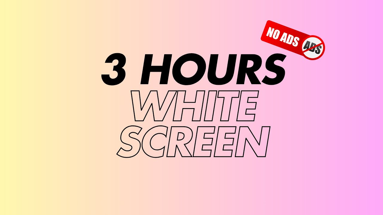 White Screen | 3 Hours of Minimalist White Screen | HD, Silent ...