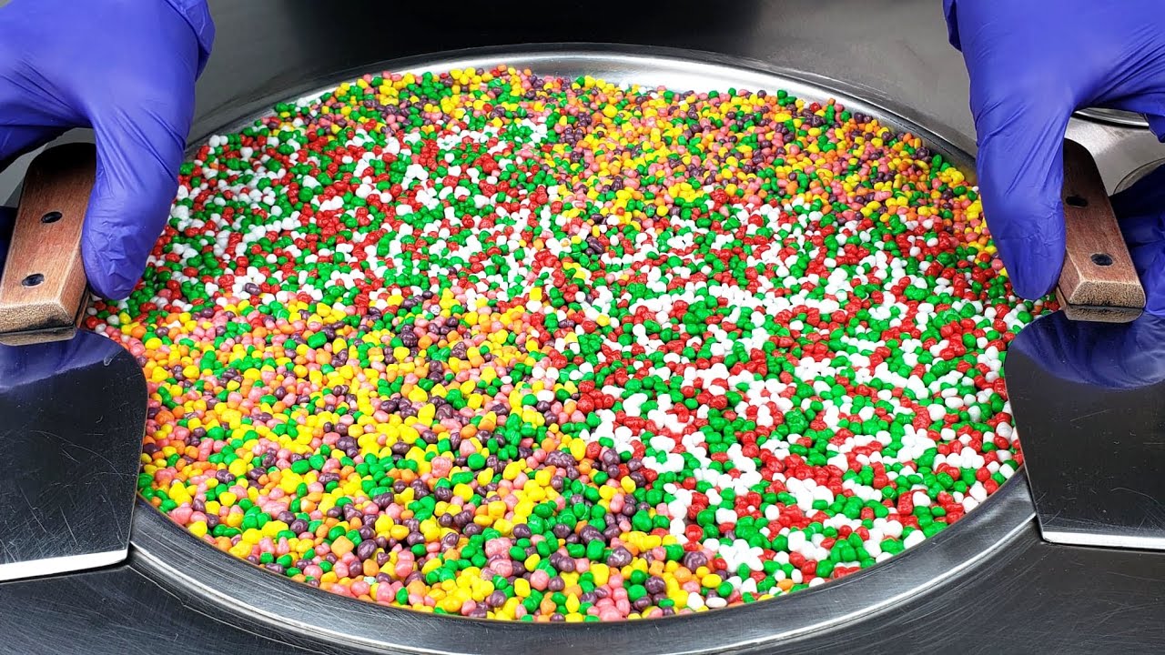 ASMR Rainbow Nerds Candy Ice Cream Rolls oddly satisfying Street Food ...