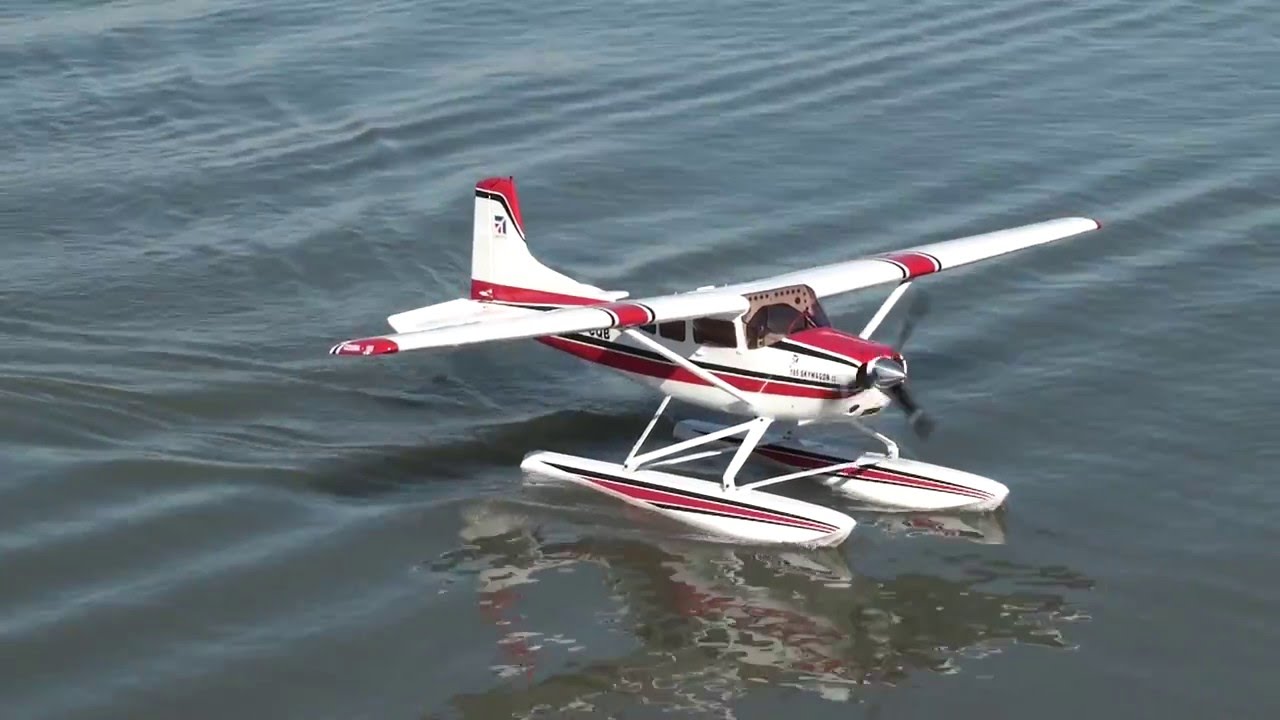 Electric ESM Cessna 185 Maiden Flight on Floats - YouTube