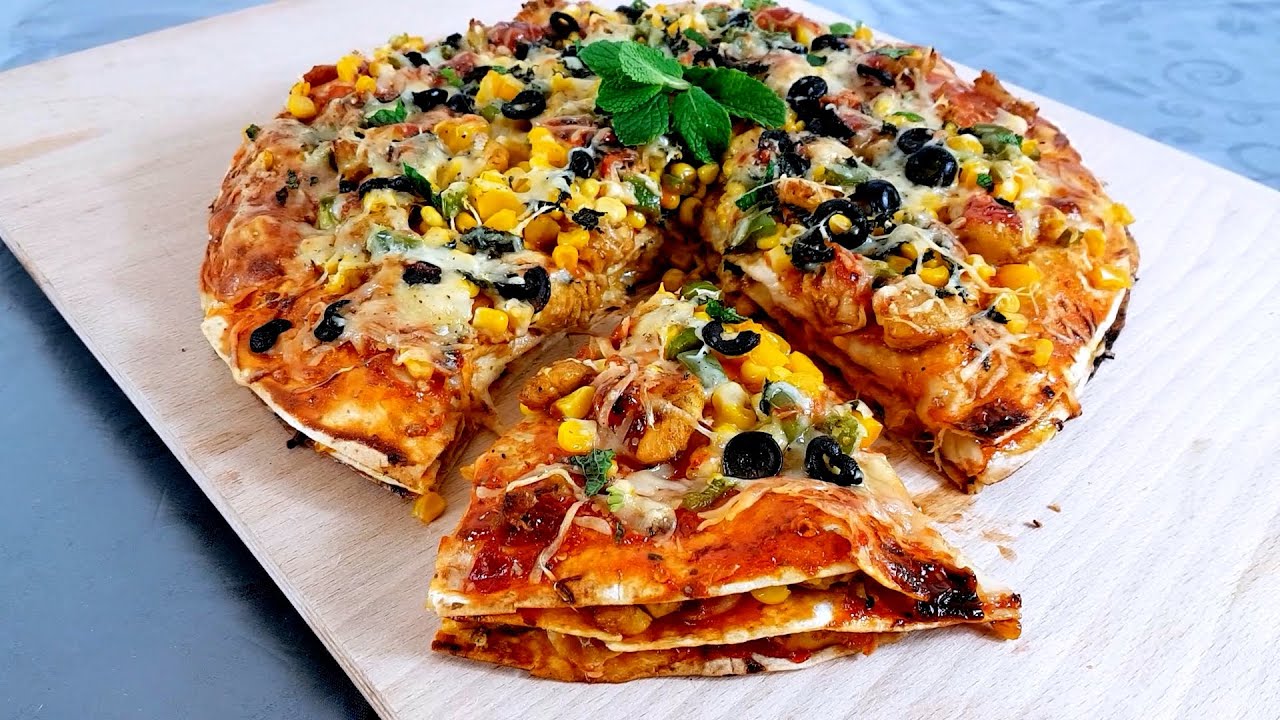 How to Make Multi Thin layer Pizza | Mehrschichtige Pizza | Tortilla ...