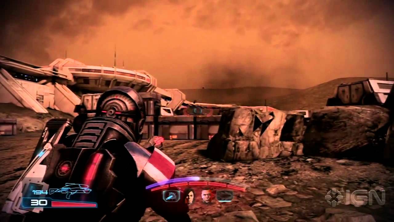 Mass Effect 3 Mars Mission Combat Gameplay Youtube