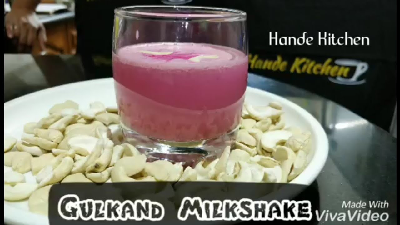 Gulkand Milkshake | Hande Kitchen - YouTube