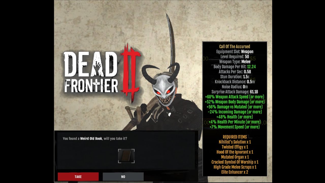 Dead Frontier 2 New Melee Quest (Call Of The Accursed) - YouTube