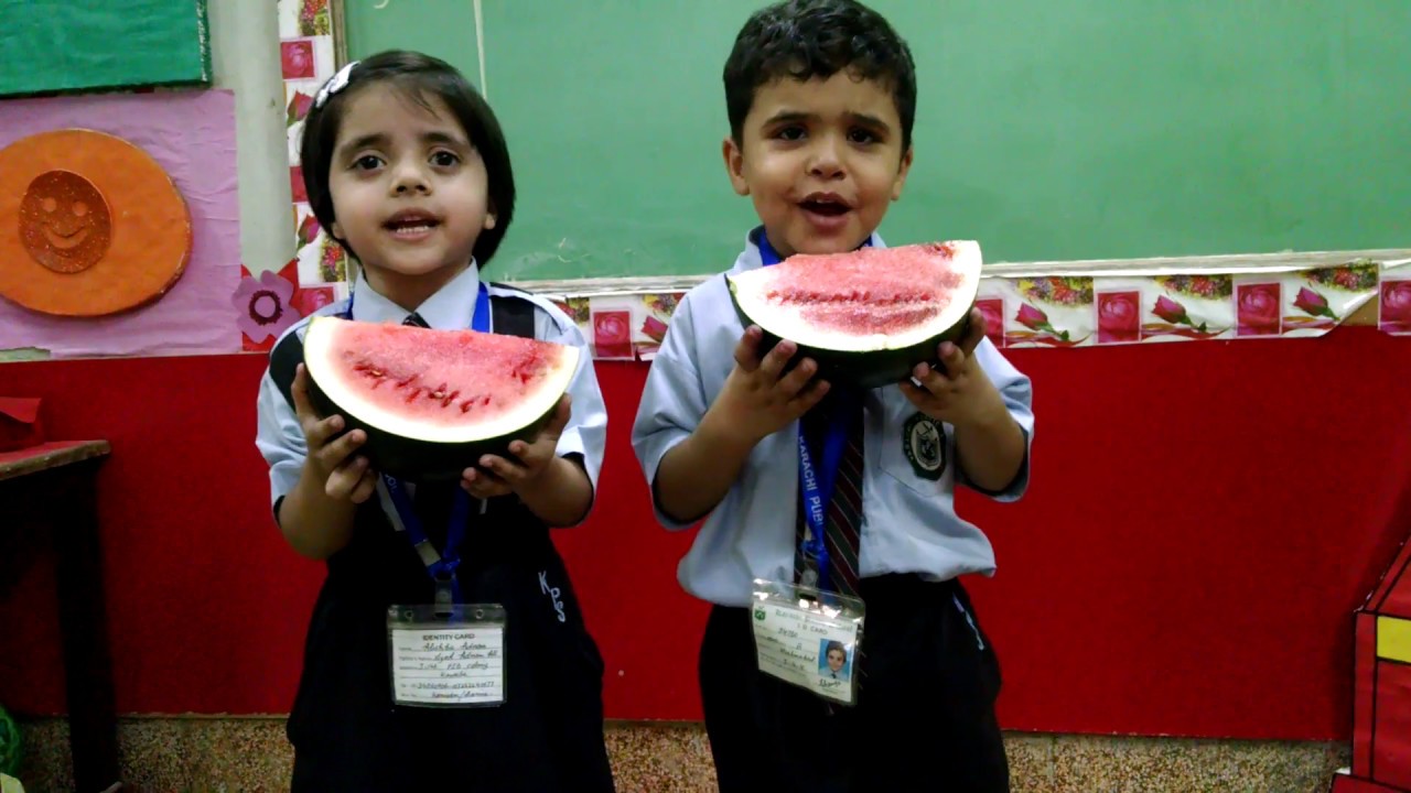 Water Melon Poem by Nursery Students of Karachi Public School ...