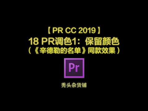 【PR CC 2019】18 PR调色1：保留颜色（两分钟学会《辛德勒的名单》同款经典效果） - YouTube