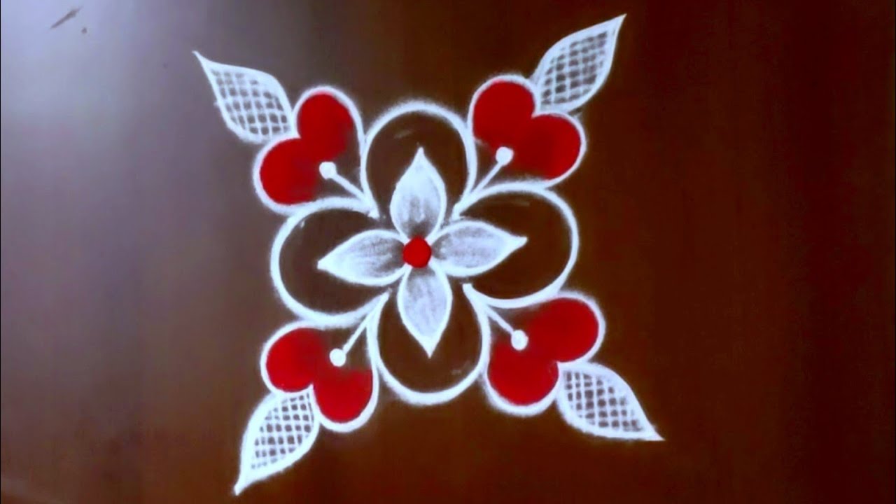 3 Attractive little rangoli designs ♥️ new kolam ♥️ small muggulu ♥️ ...
