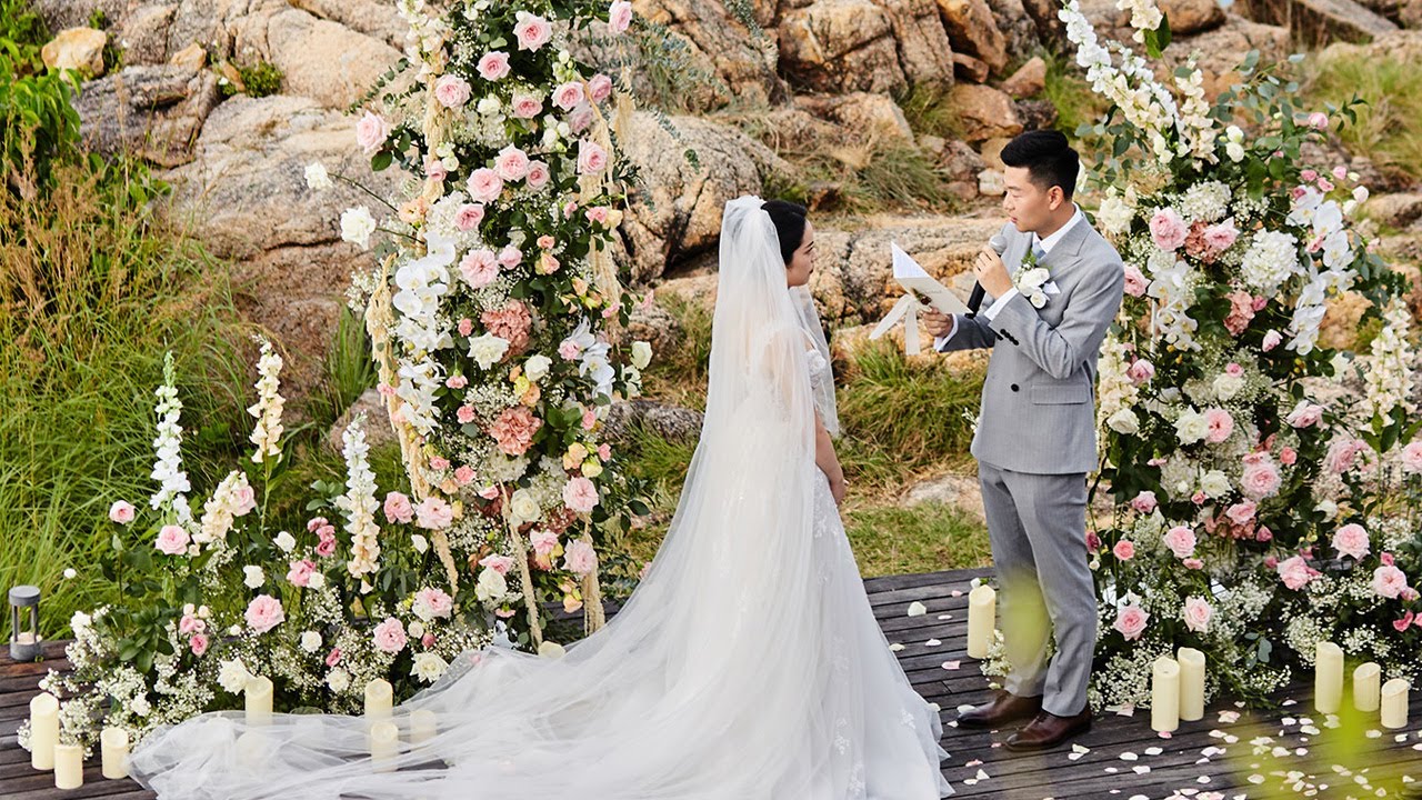 Justin and Sun wedding | Aerial Shot | Cape Fahn Hotel | Private Island ...