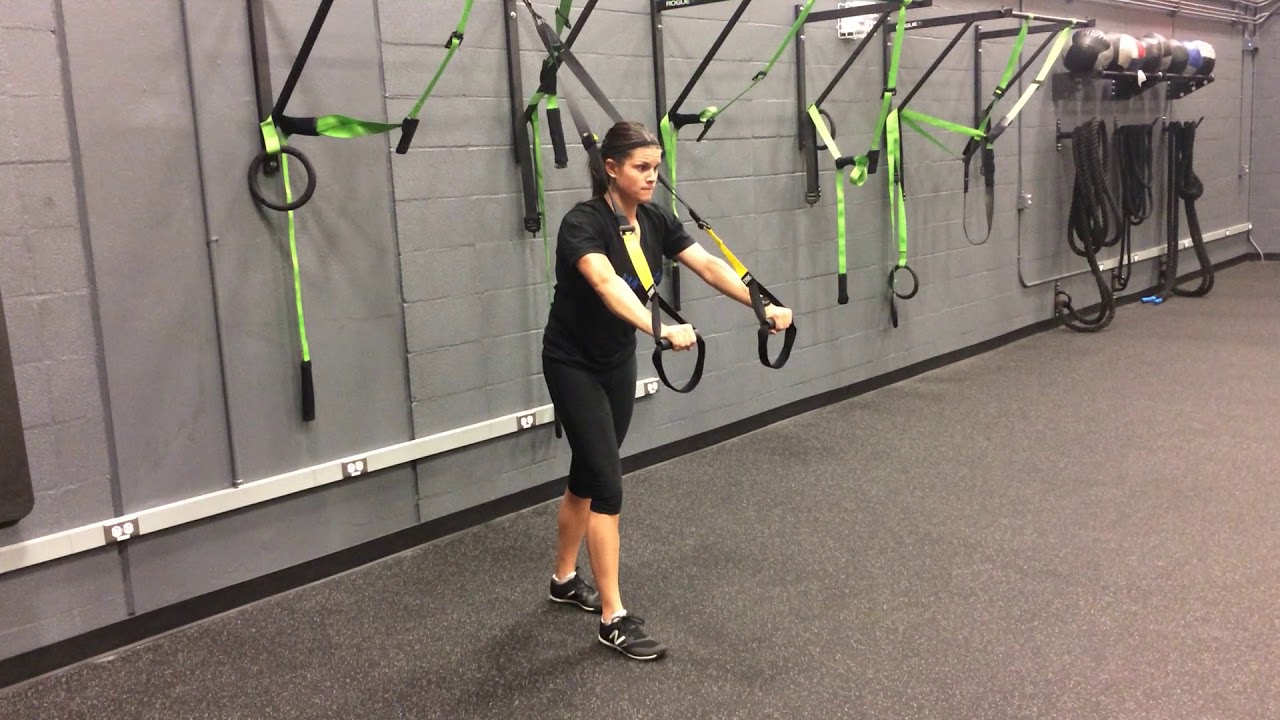 TRX Staggered Stance Standing Roll Out - YouTube