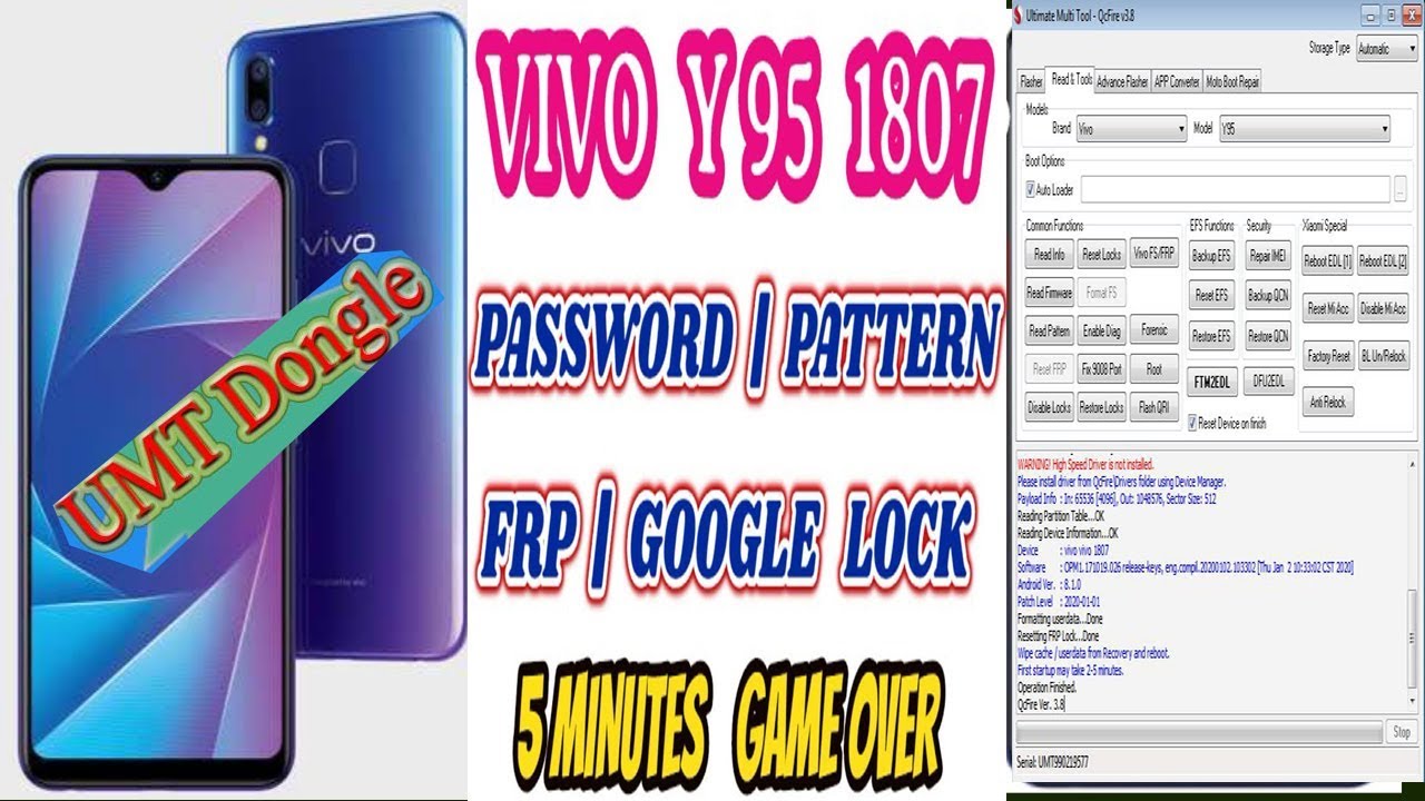 vivo y95 vivo(1807) pattern And Frp Remove unlock tum Vivo 1807 Y95 ...
