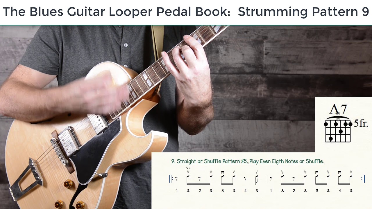 Blues Strumming Pattern 9 - The Blues Guitar Looper Pedal Book - YouTube