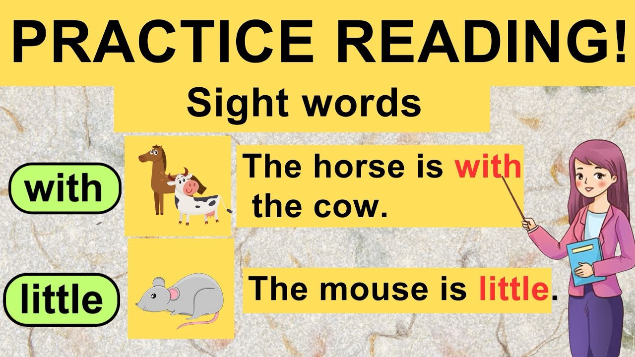 SIGHT WORDS | with and little | PRACTICE READING | KINDERGARTEN ...