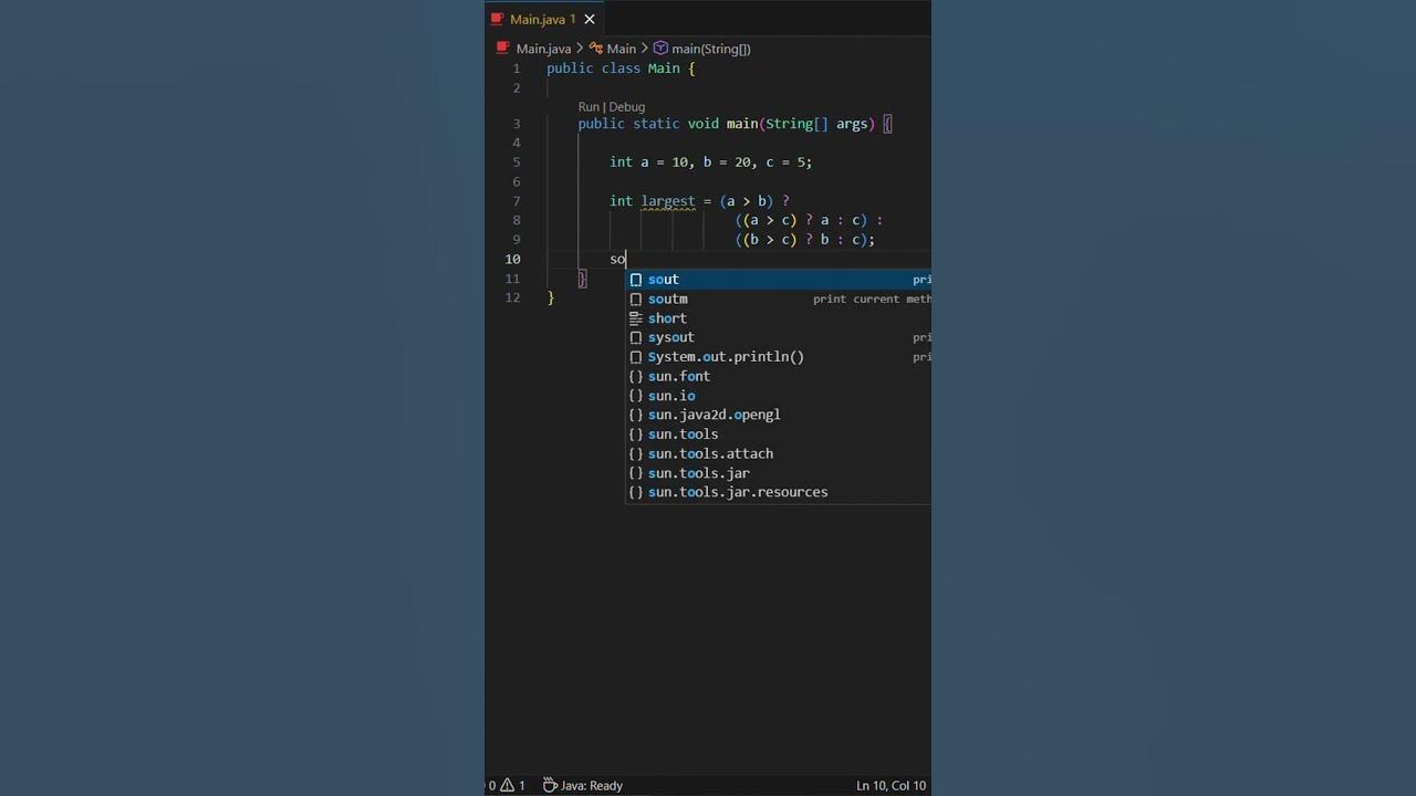 Find Largest of Three Numbers Using Using Ternary Operator in Java ...