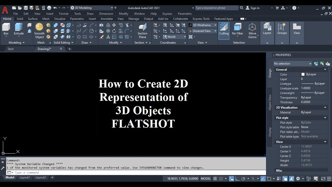How To Convert 3D To 2D In AutoCAD FLATSHOT YouTube How To Convert 3D To 2D In AutoCAD FLATSHOT YouTube