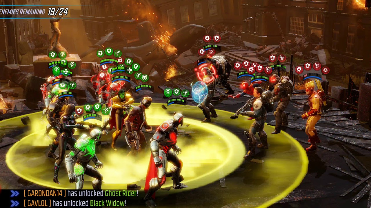 MSF (Marvel Strike Force) AIMNERVATRON (AIM, Minn-erva, Ultron) autoing ...