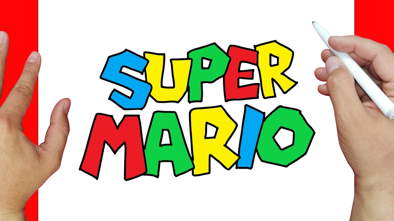 How to draw the logo of super mario bros - YouTube