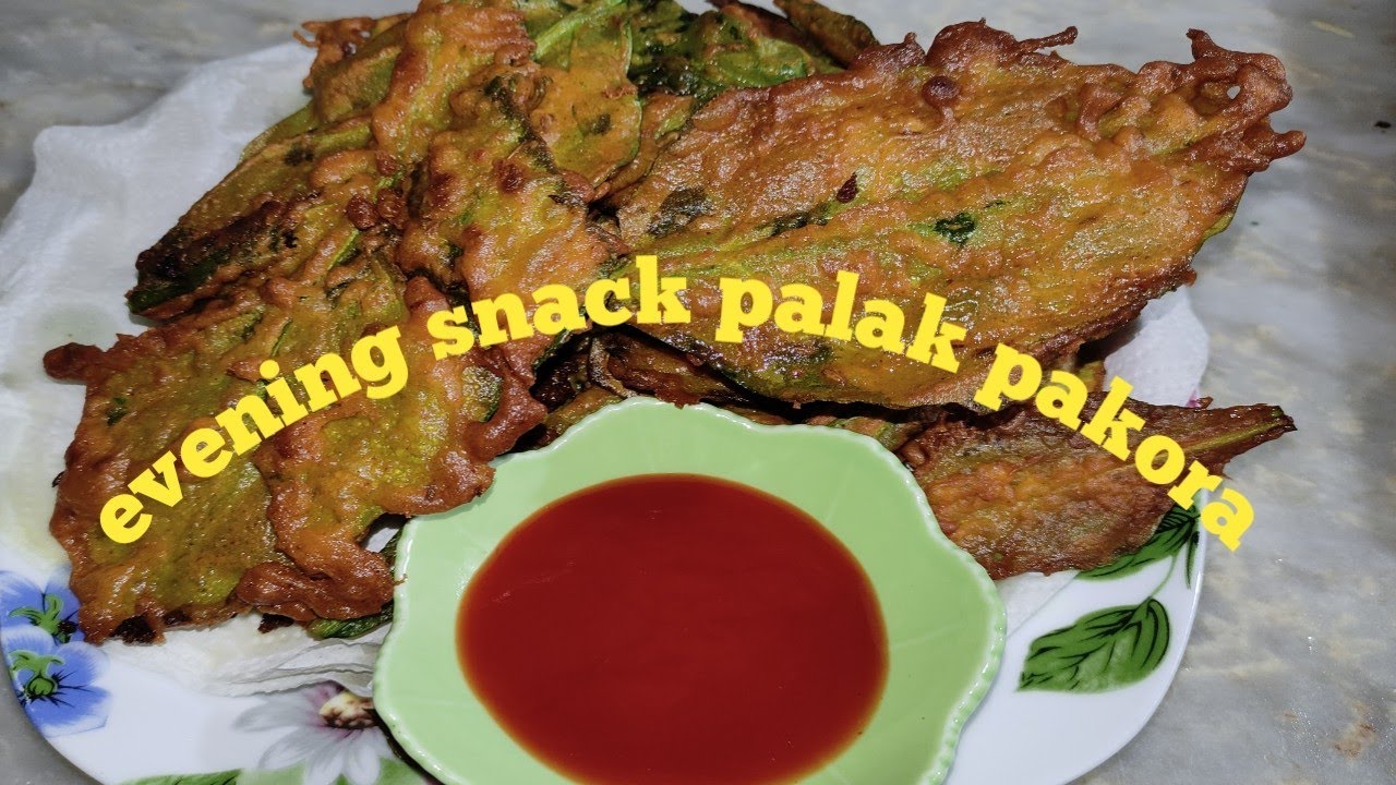 evening snack palak k pakoray tea time snack \with mahi's way - YouTube