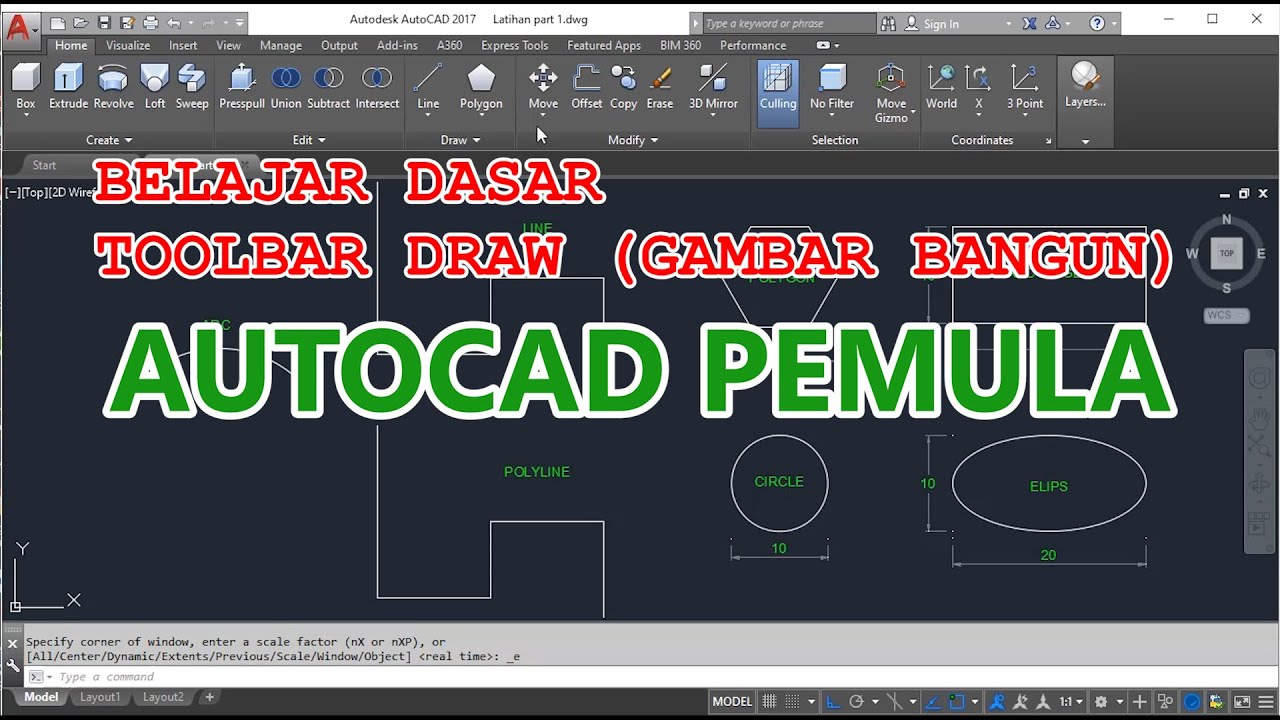 Belajar Autocad - TOOLBAR DRAW (Part 1) - YouTube