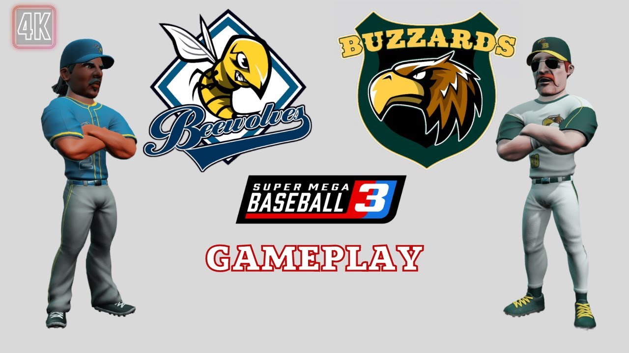 Super Mega Baseball 3 | Beewolves vs Buzzards | Gameplay 4K PC - YouTube