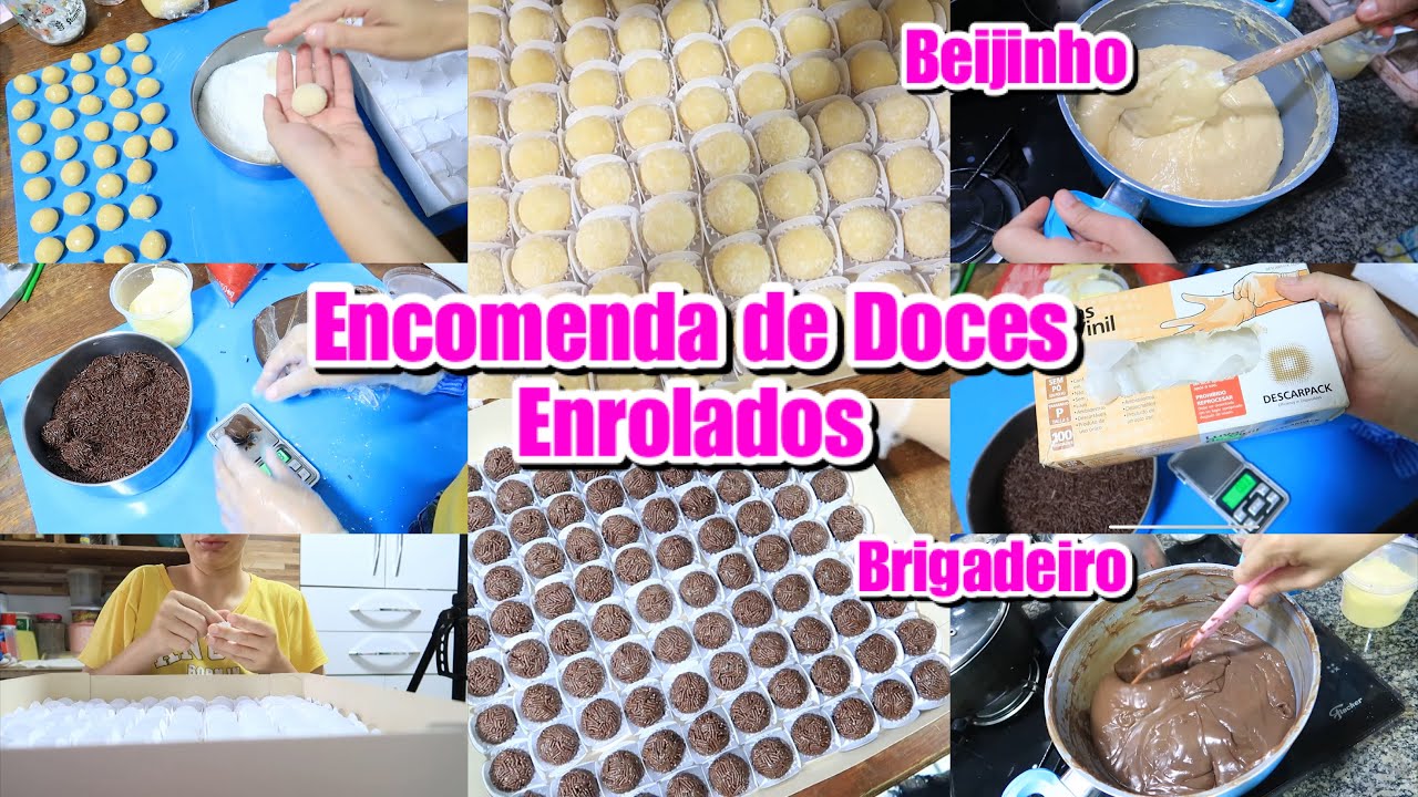 FAZENDO DOCES ENROLADOS PARA FESTA - BEIJINHO E BRIGADEIRO - VLOG ...