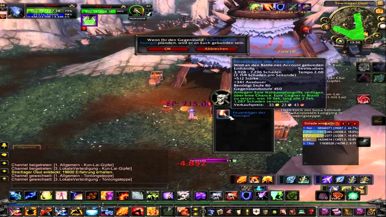 World of Warcraft Mists of Pandaria Feuerträger der Yaungol - YouTube