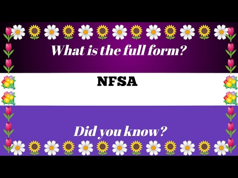 Full Form of NFSA. - YouTube