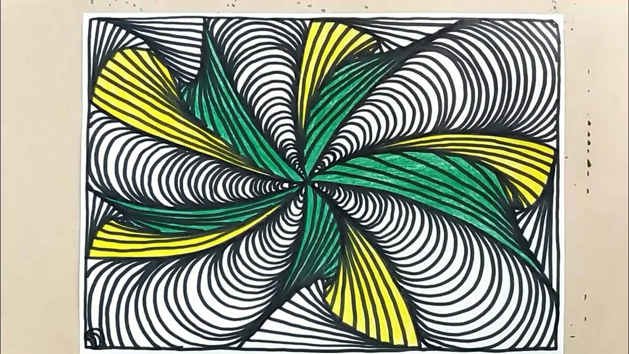 Draw curved line illusions - Spiraw - YouTube