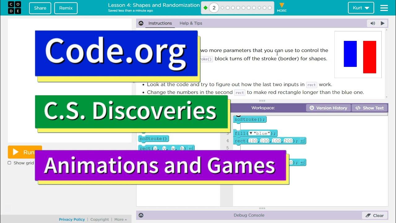 Code.org Lesson 4.2 Shapes and Parameters | Tutorial with Answers | Unit 3 CS Discoveries - YouTube