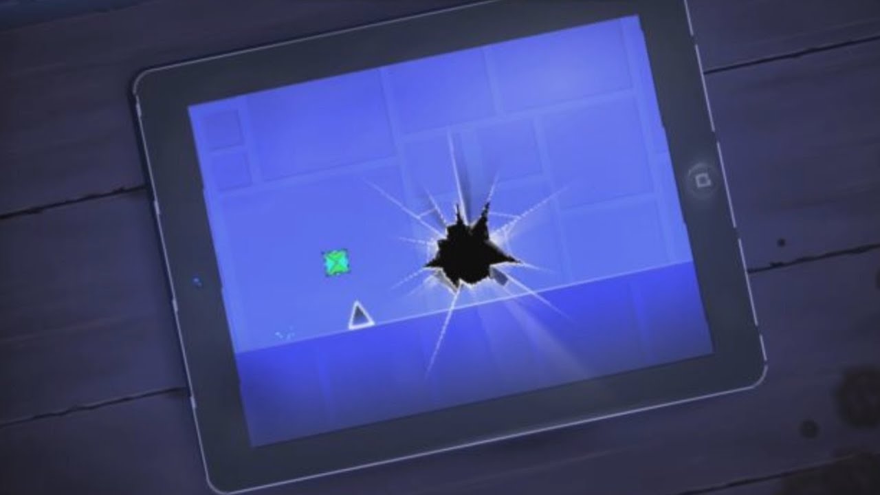 jugando con mi tablet rota (: ( geometry dash ) - YouTube