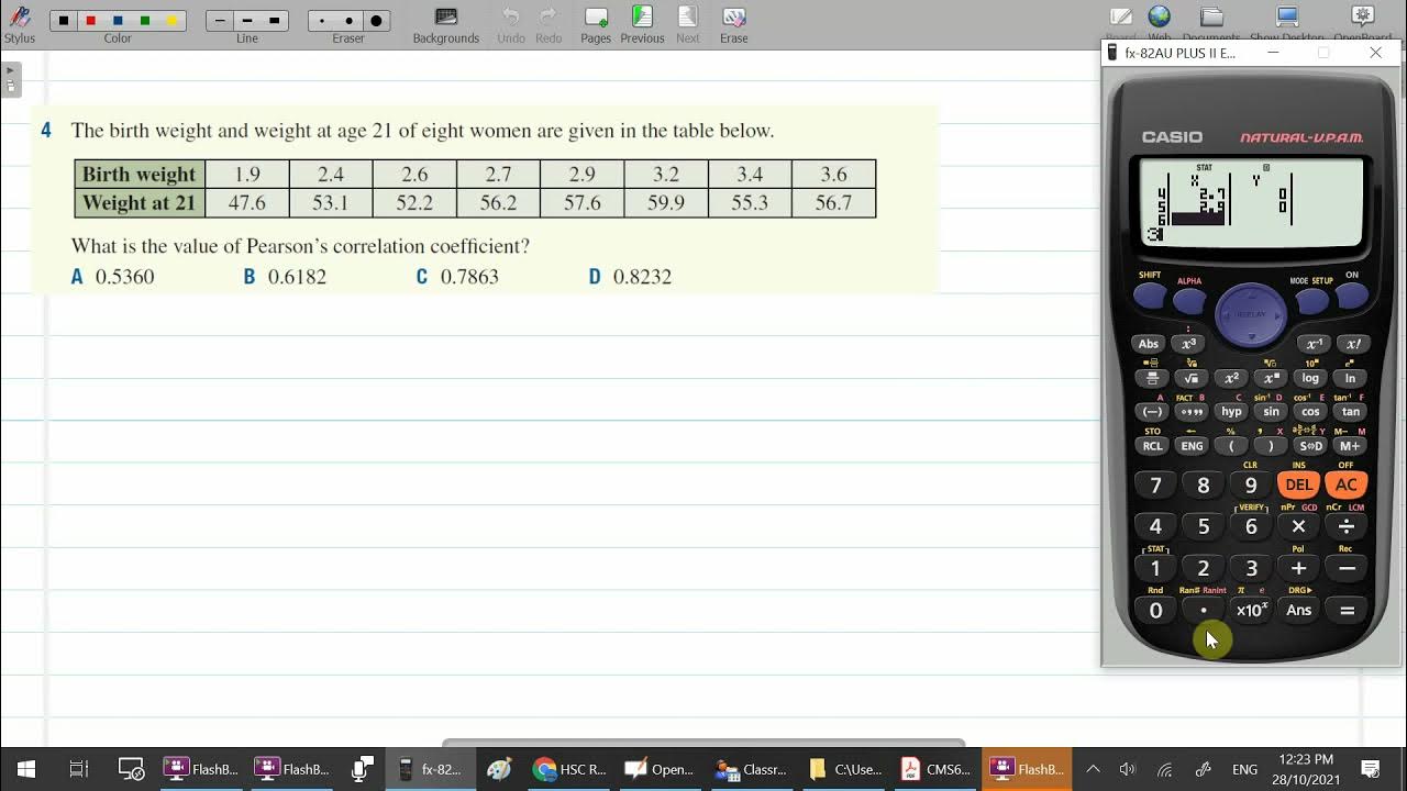 year 12 HSC revision topic 6 Bivariate Data Analysis mc qu 4 - YouTube