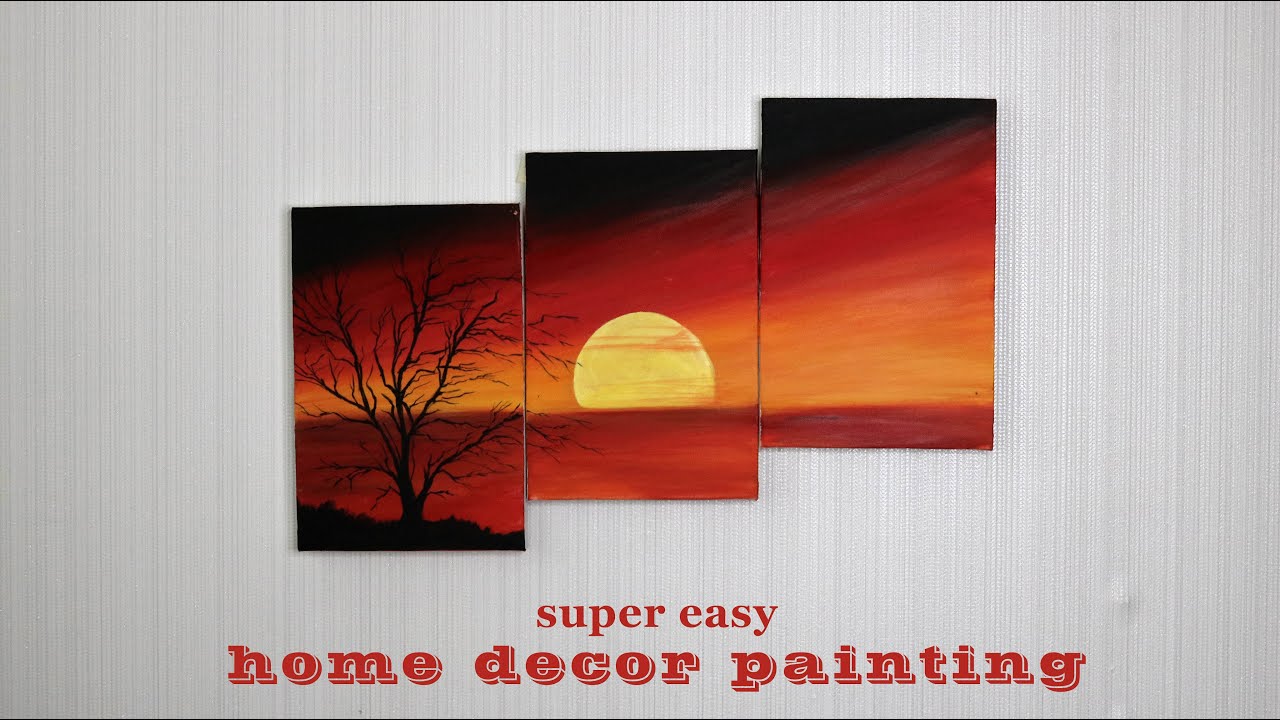 Acrylic Painting for Beginners | How to Draw Home Decoration Living ...