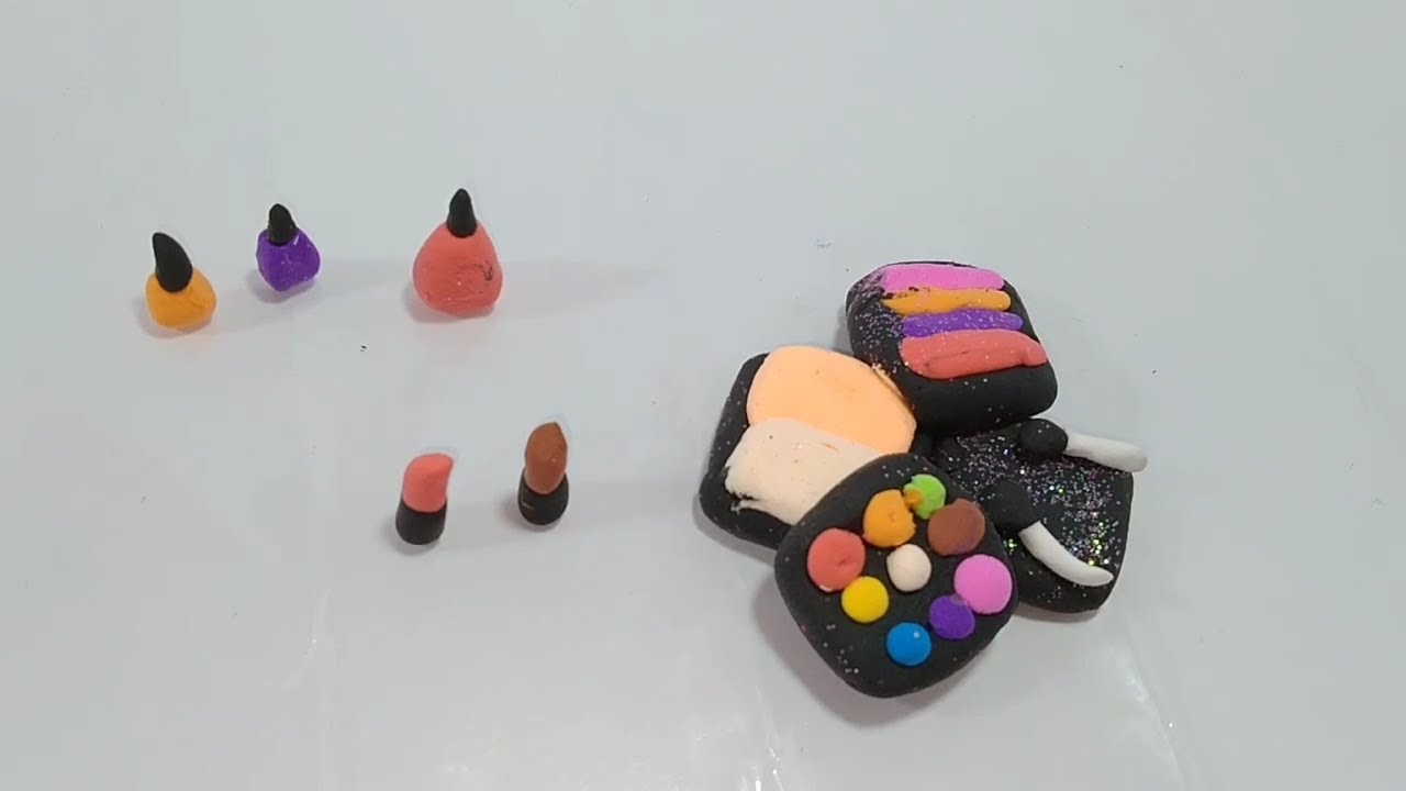 DIY making makeup set with clay# makeup set - YouTube