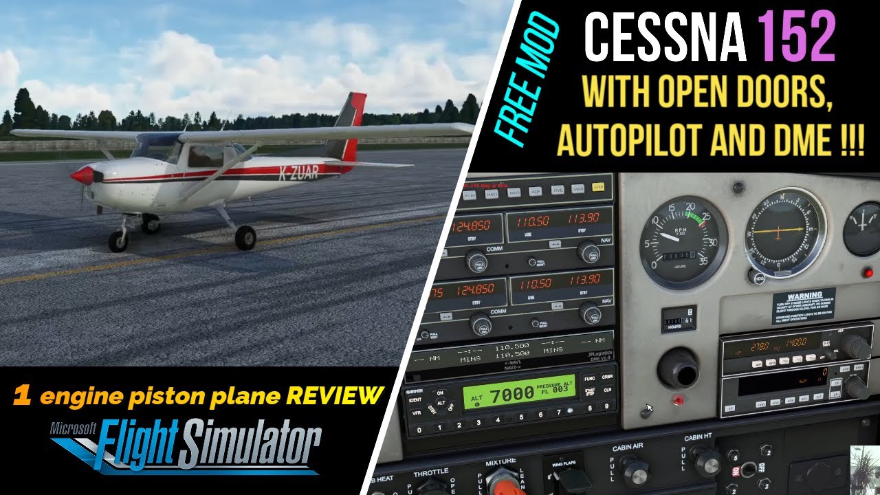 MSFS2020 • Cessna 152 FREE Improvement MOD with AUTOPILOT, doors and ...