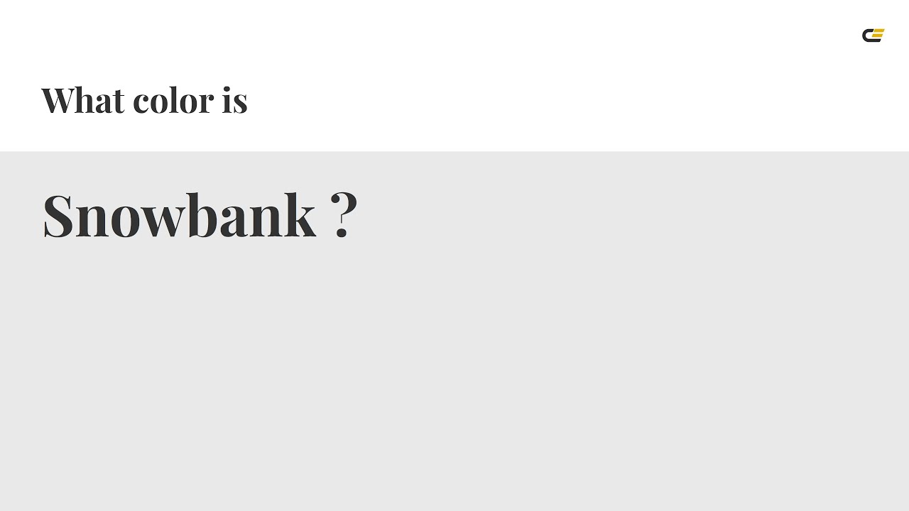 Snowbank color #e8e9e9 hex color - Grey color - Warm color e8e9e9 - YouTube