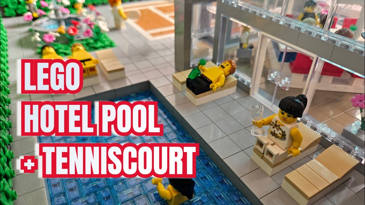 Building a 5-Star LEGO Hotel: Pool, Tennis Court & More! - YouTube