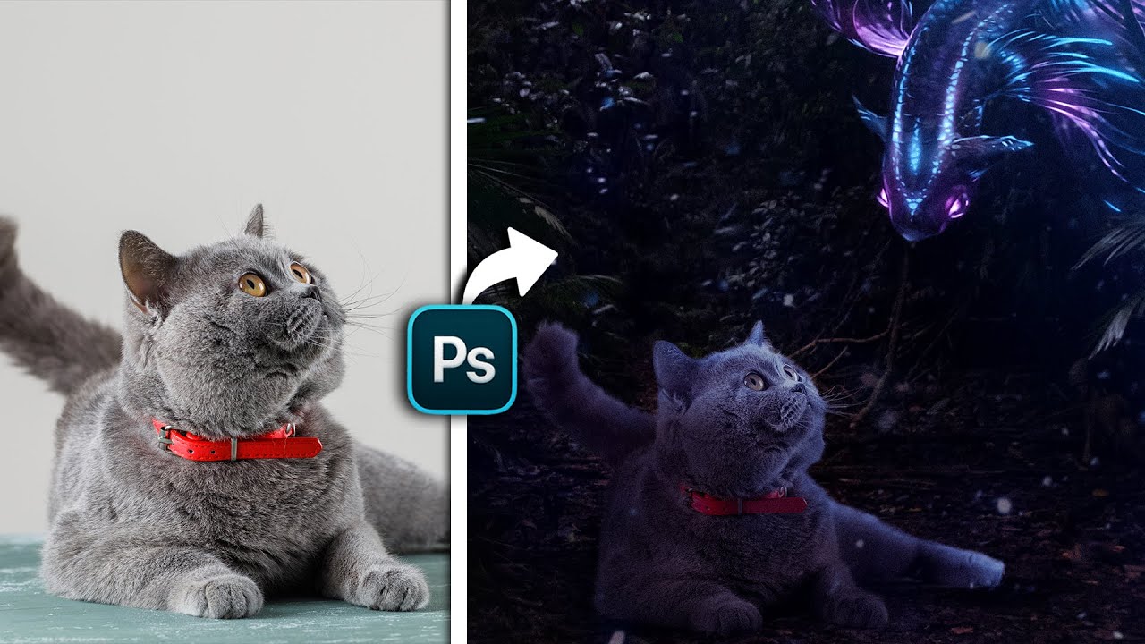 Imajinasi Kucing Dengan Efek Neon Photoshop | Manipulation Photo #3 ...