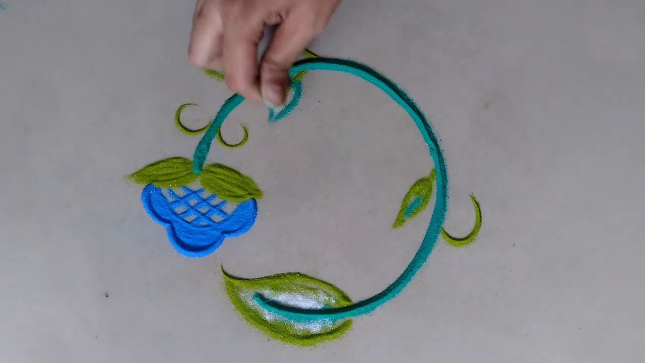 Beautiful and Easy New style Rangoli design by Bucketful Creation ...