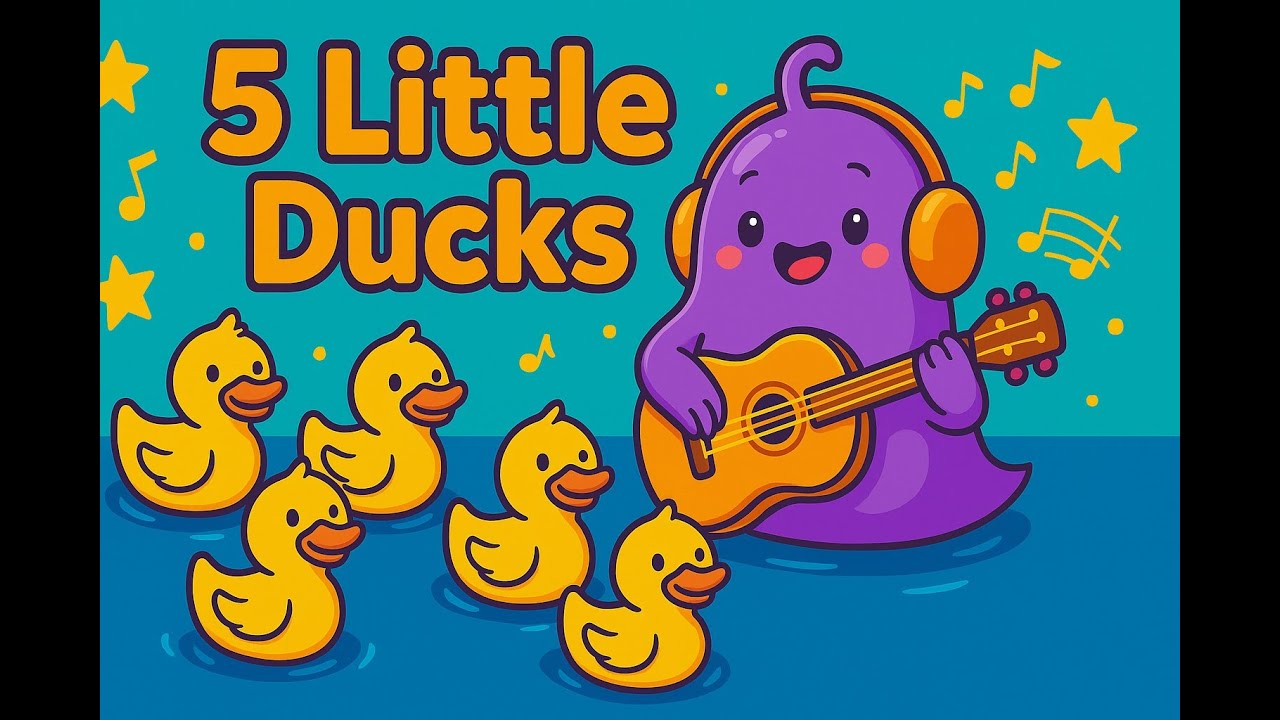 5 Little Ducks | Counting Ducks 1 to 5 | Low Stimulus Kids Song - YouTube