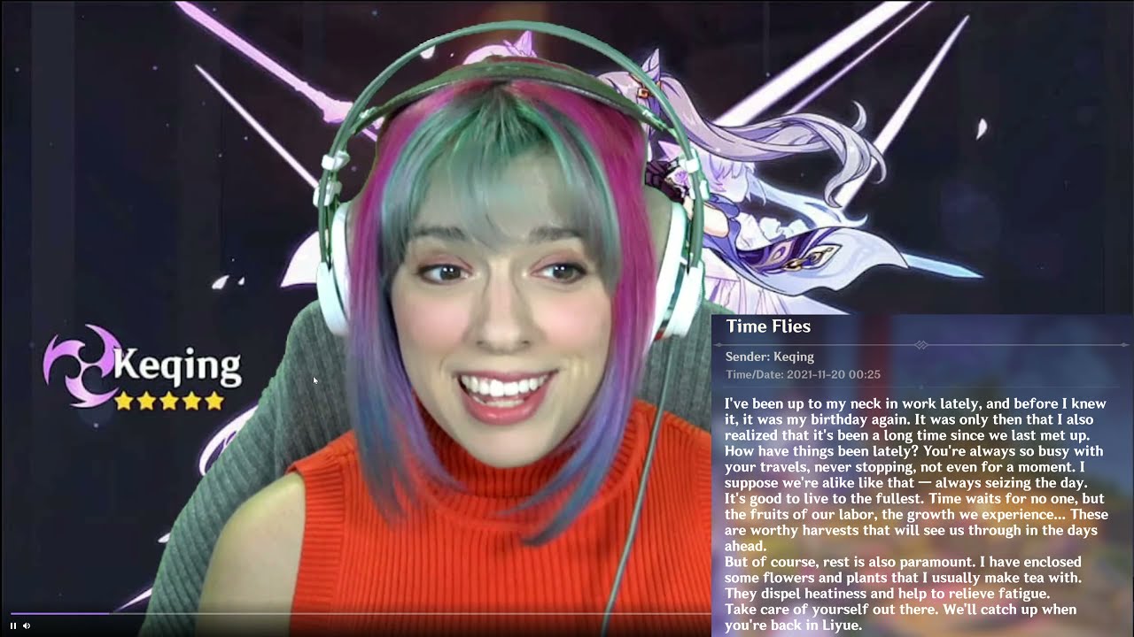 Keqing English VA says her birthday mail live on stream - Time Flies ...