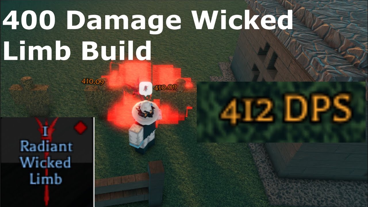 400 damage wicked limb build - roblox Pilgrammed - YouTube