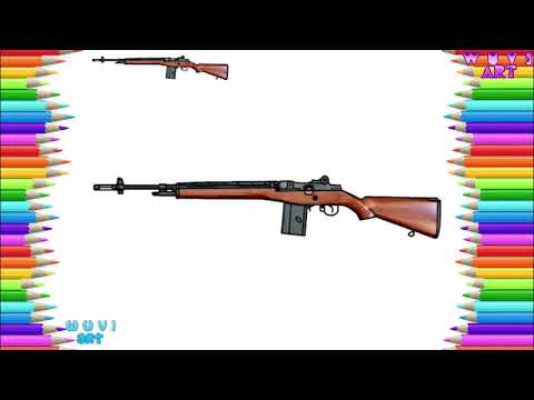 How to Draw a M14 Gun - USA Weapon Easy Drawing Lesson - YouTube