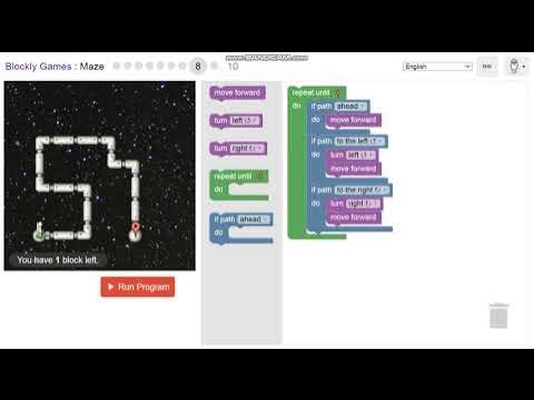 Blockly Games Maze levels 1-9 walkthrough - YouTube