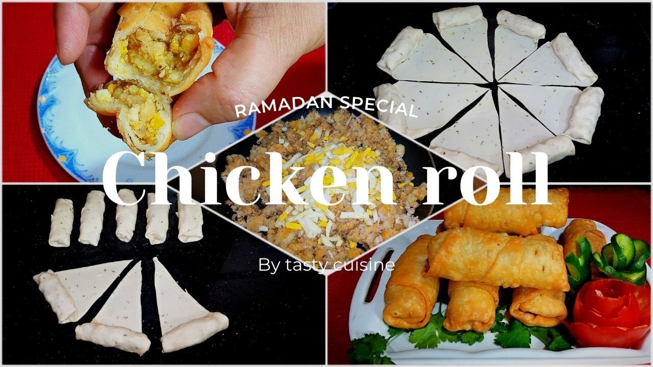 Chicken spring roll recipe | daal chana and egg spring roll recipe ...